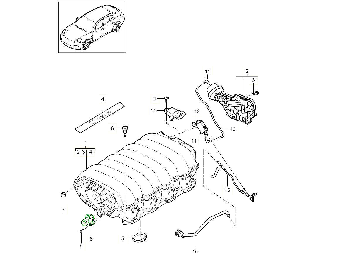Porsche Cayenne Panamera Heater element for air intake manifold ...