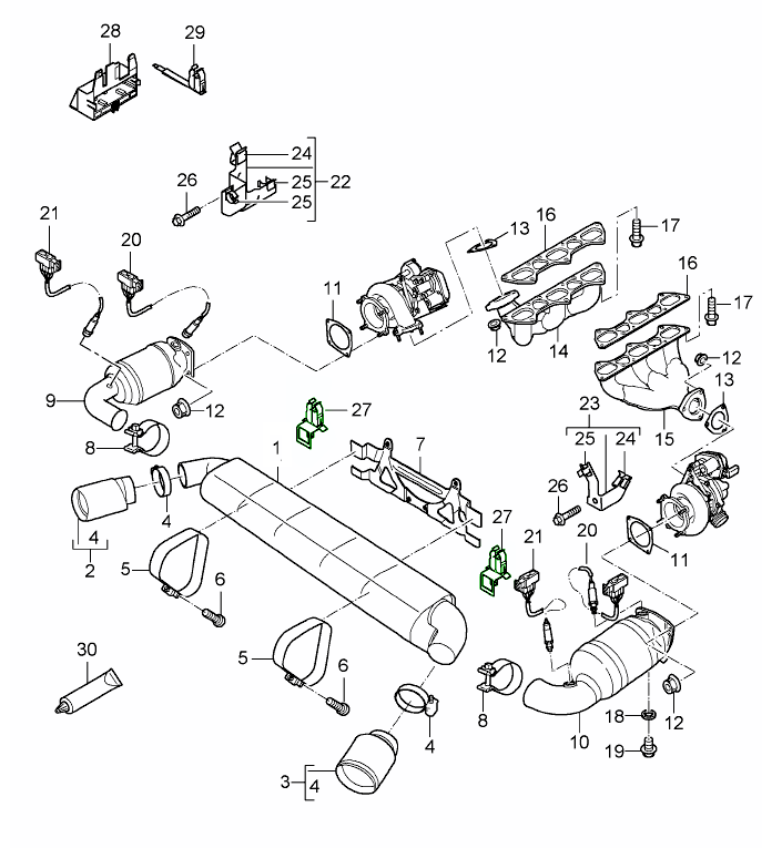 Porsche 997 Turbo Oxygen sensor bracket 99760615101 - 99760615101 ...