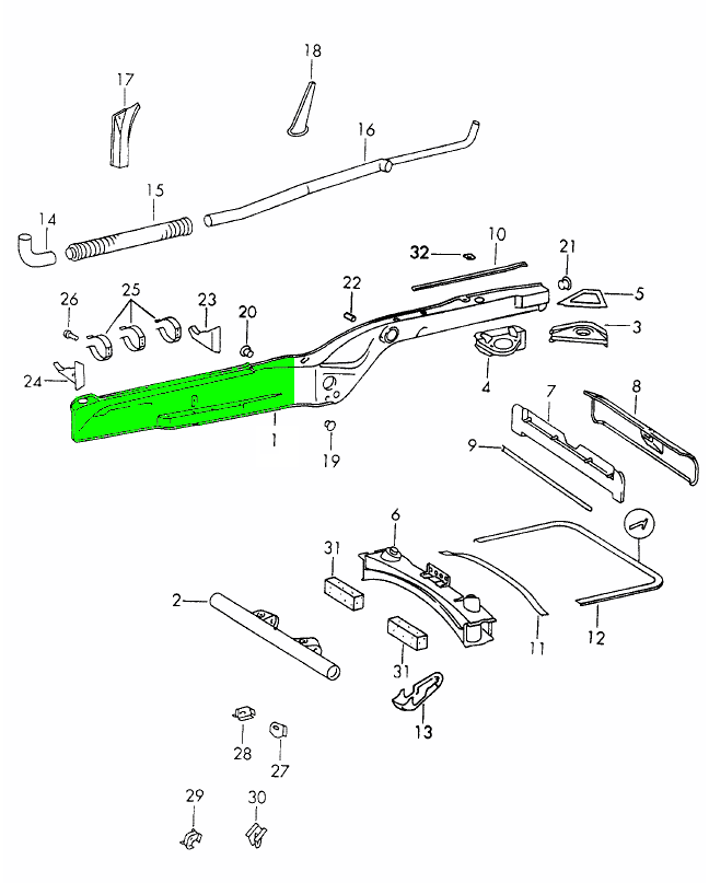 Porsche 91150101146GRV 91150101246GRV Main rear side member front ...