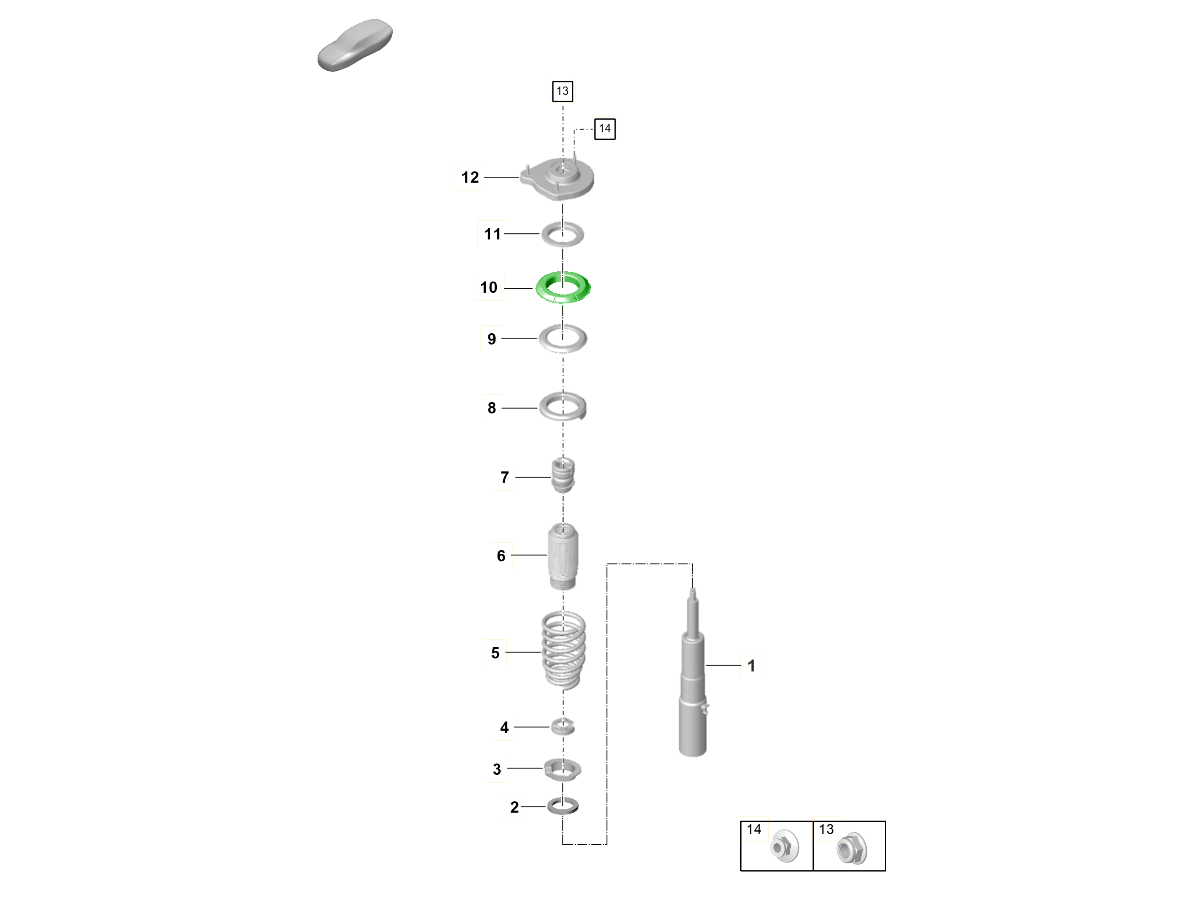 Porsche 992 Thrust ring upper for front top mount 992412253 - 992412253 ...