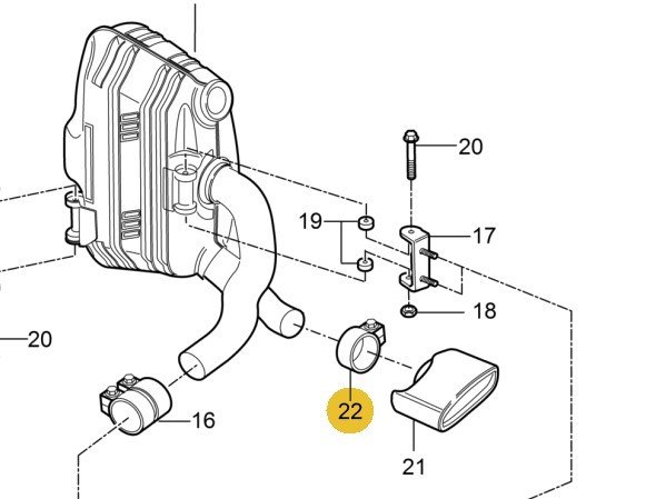 Exhaust tail pipe clamp Porsche 997.2 / 991.1 / 991.2 99711124030 ...