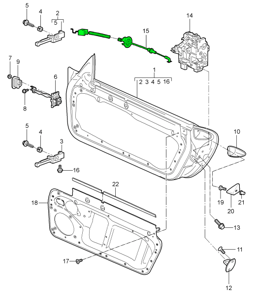 Porsche 997 Door Latch Bowden Cable 99753731901 - 99753731901 | Design 911
