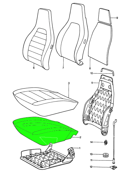 Porsche Seat Restoration Parts | Design911 Components for Classic Seat ...