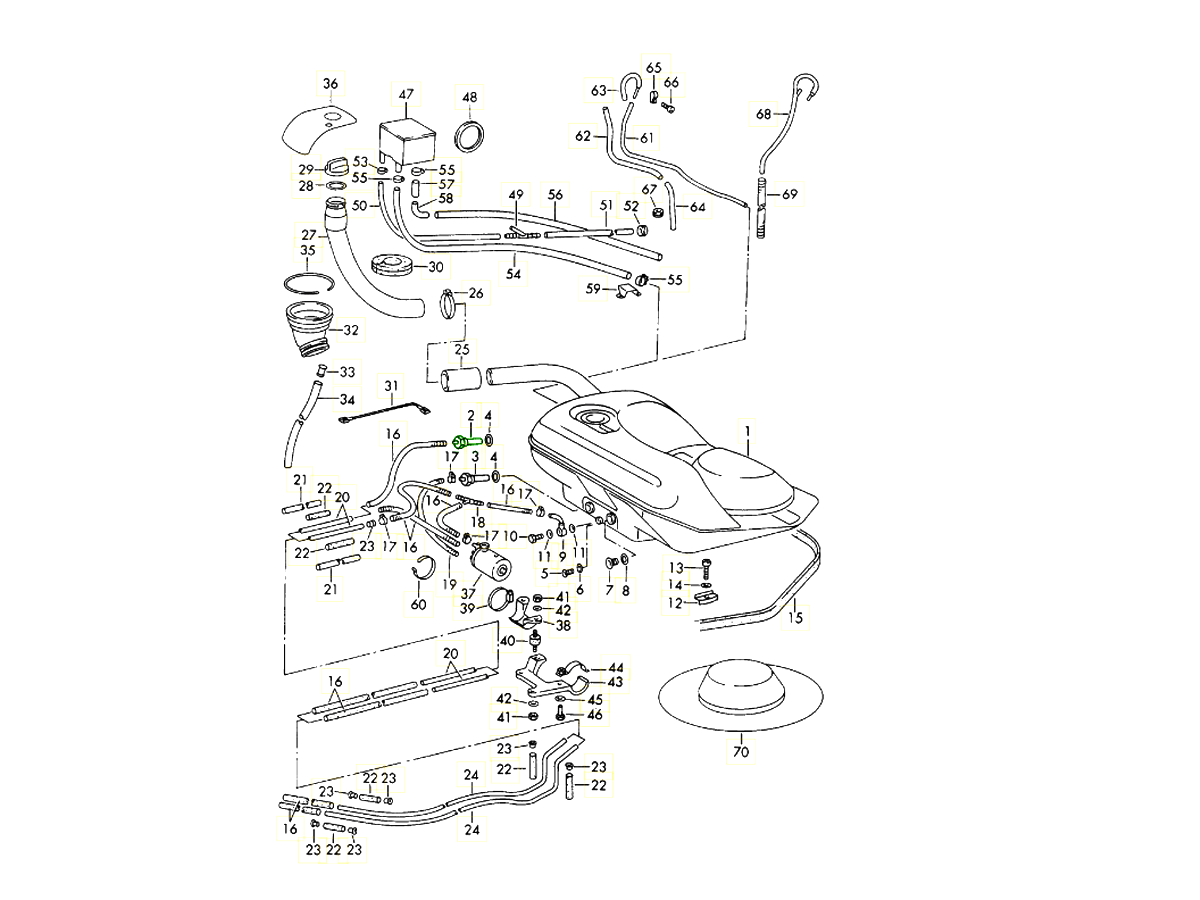 Porsche 911 Fuel filter for fuel tank 90120102302 90120102305 ...