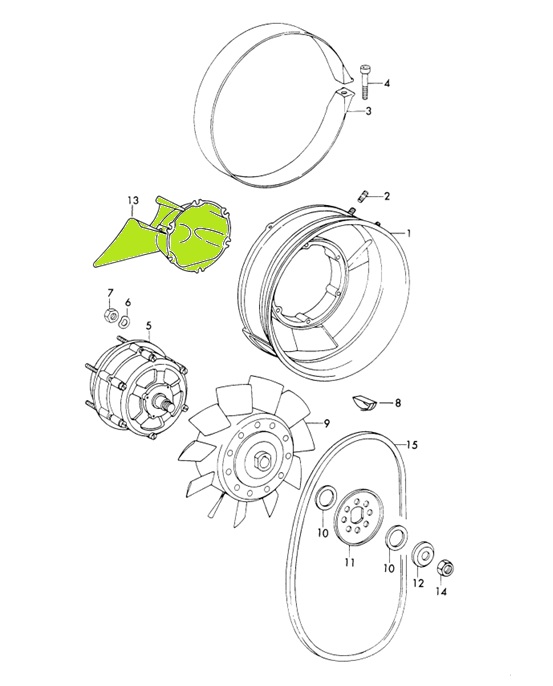 Air deflector alternator. Porsche 911 - 91110603300/1 | Design 911