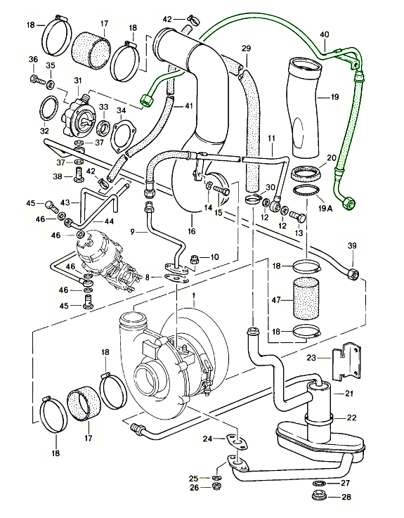 Porsche 930 Turbo 3.3L Oil pipe Oil pump to the tank 93010733607 ...