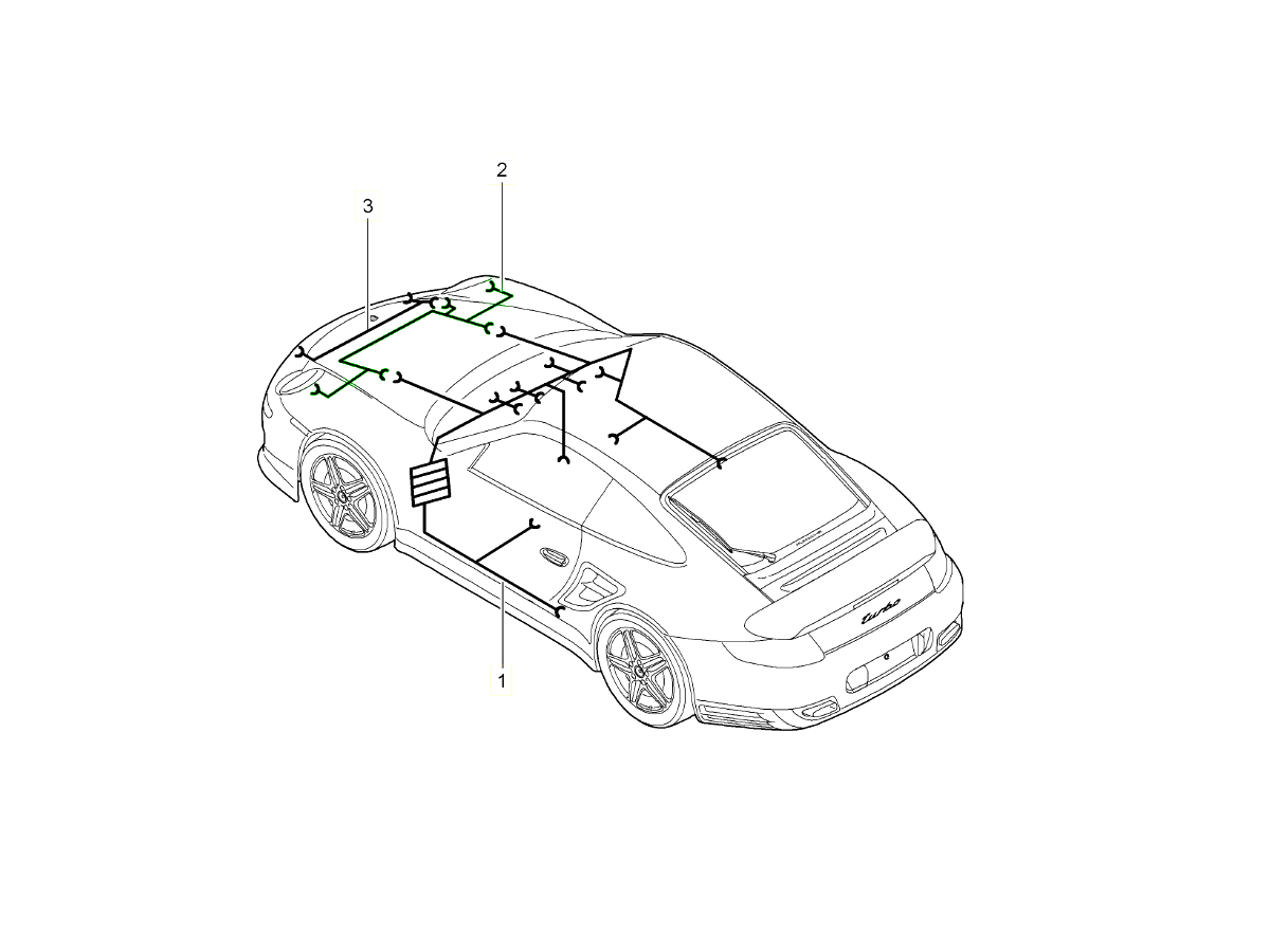 Wiring harness Front end for Porsche 997 Turbo 99762252110 ...