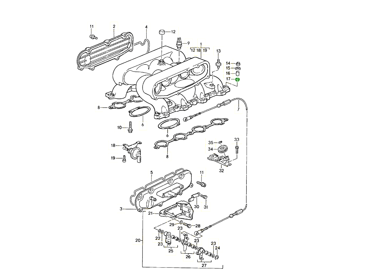 Porsche 928 Thrust ring seal for intake manifold stud 92811069401 ...