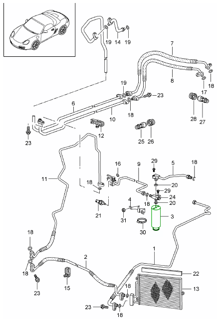 Porsche A/C Condensers & Desiccators | Air Conditioning Cooling ...