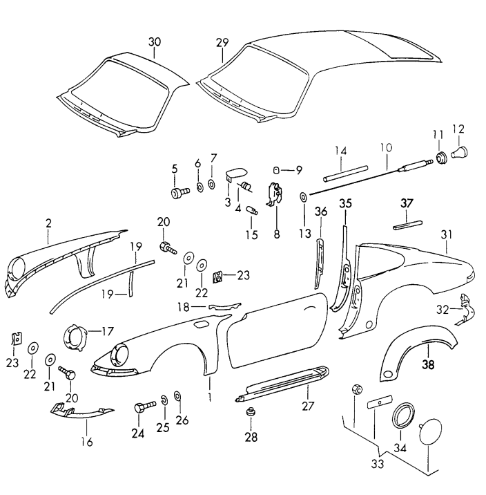 Porsche 911 Carrera RS 2.7L Rear 1/4 Panel Coupe 91150304501GRV ...