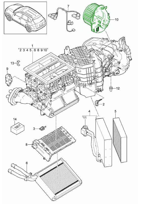 Porsche Cayenne Blower for air conditioning 95857234203 - 95857234203/1 ...
