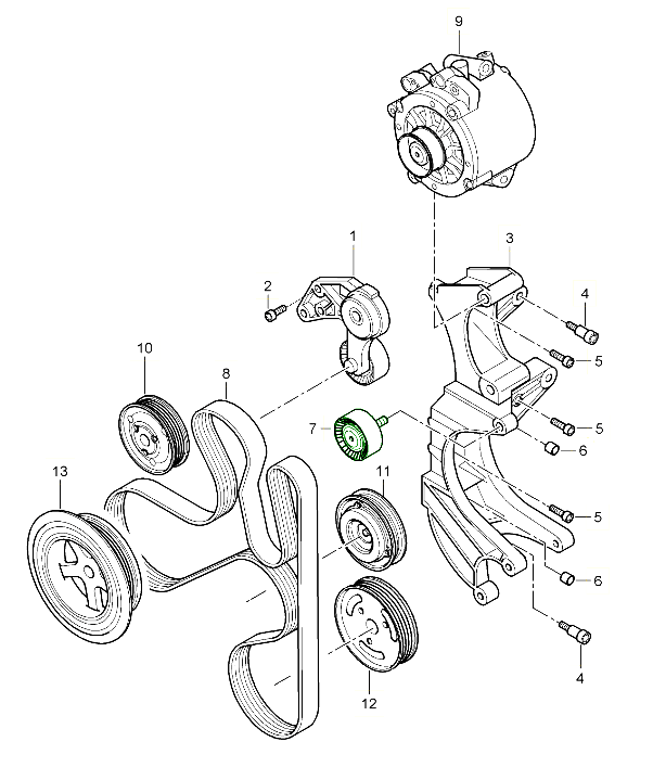 Porsche Cayenne Drive belt idler pulley 95510211900 - 95510211900 ...