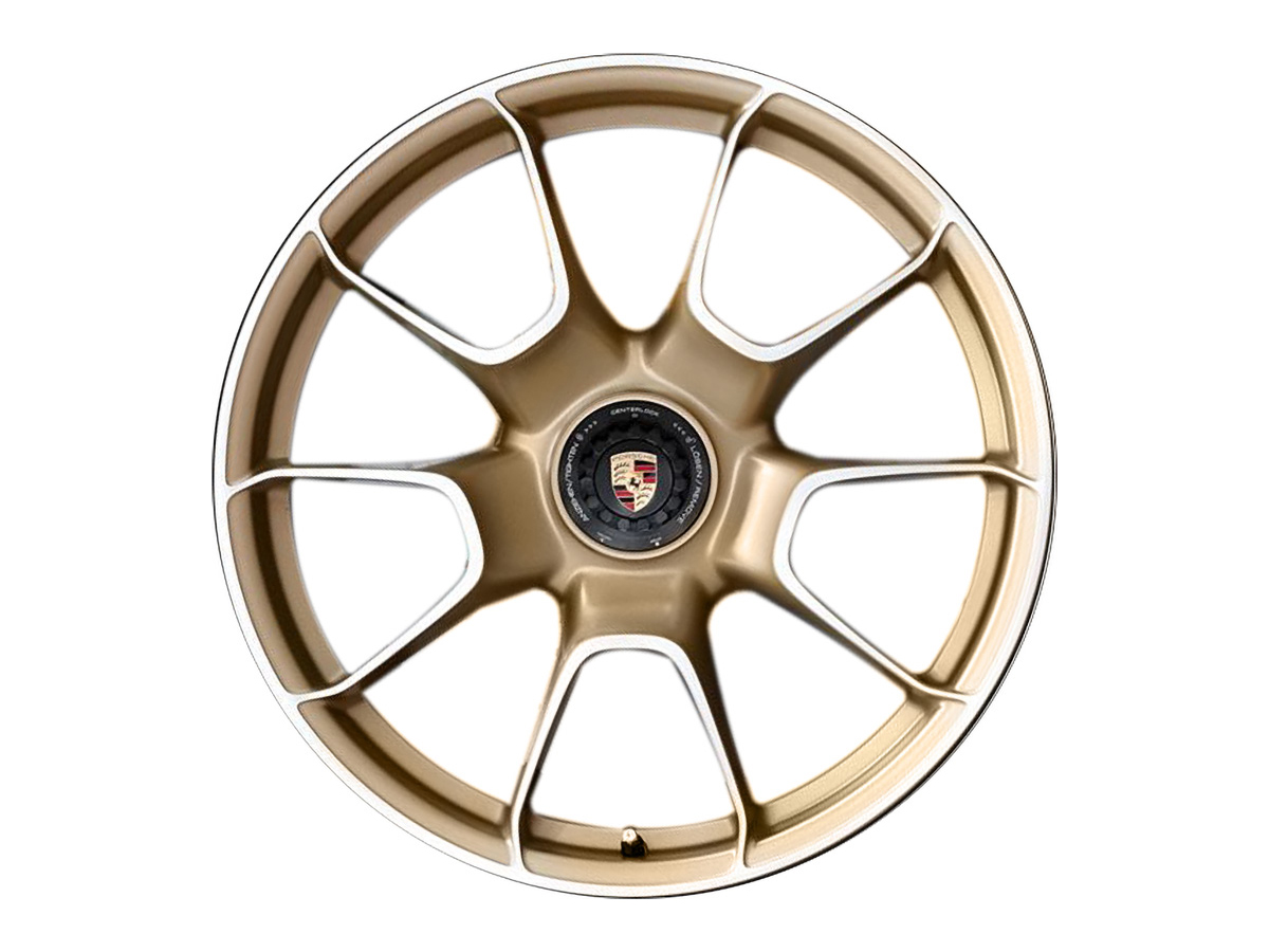 Centre lock Turbo S Exclusive Design front alloy wheel in Aurum High ...