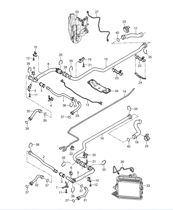 O ring seal water pipe. Porsche 987 Boxster / Cayman 99610680107 ...