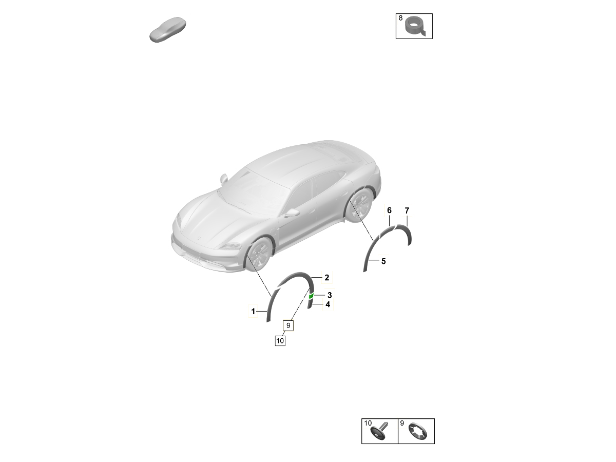 Buy Porsche Taycan (9J1) MK1 2020-2024 Taycan 4 Cross Turismo Wide Arch ...