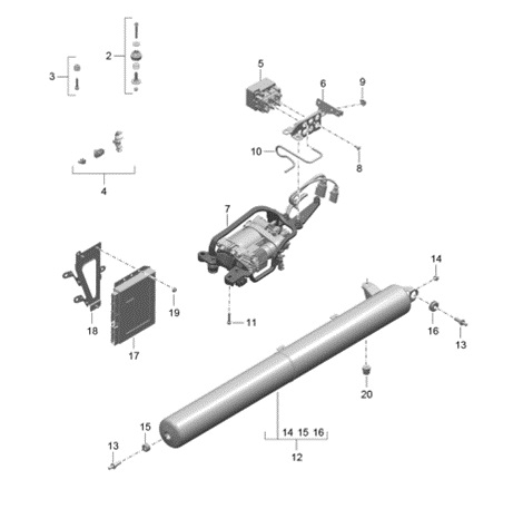 Air suspension valve block. Porsche 95B Macan - 9A7616014/1 | Design 911