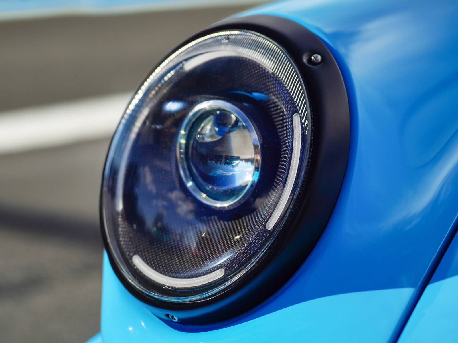 LED headlamp set with carbon fibre reflector bowl LHD. Porsche 911 ...