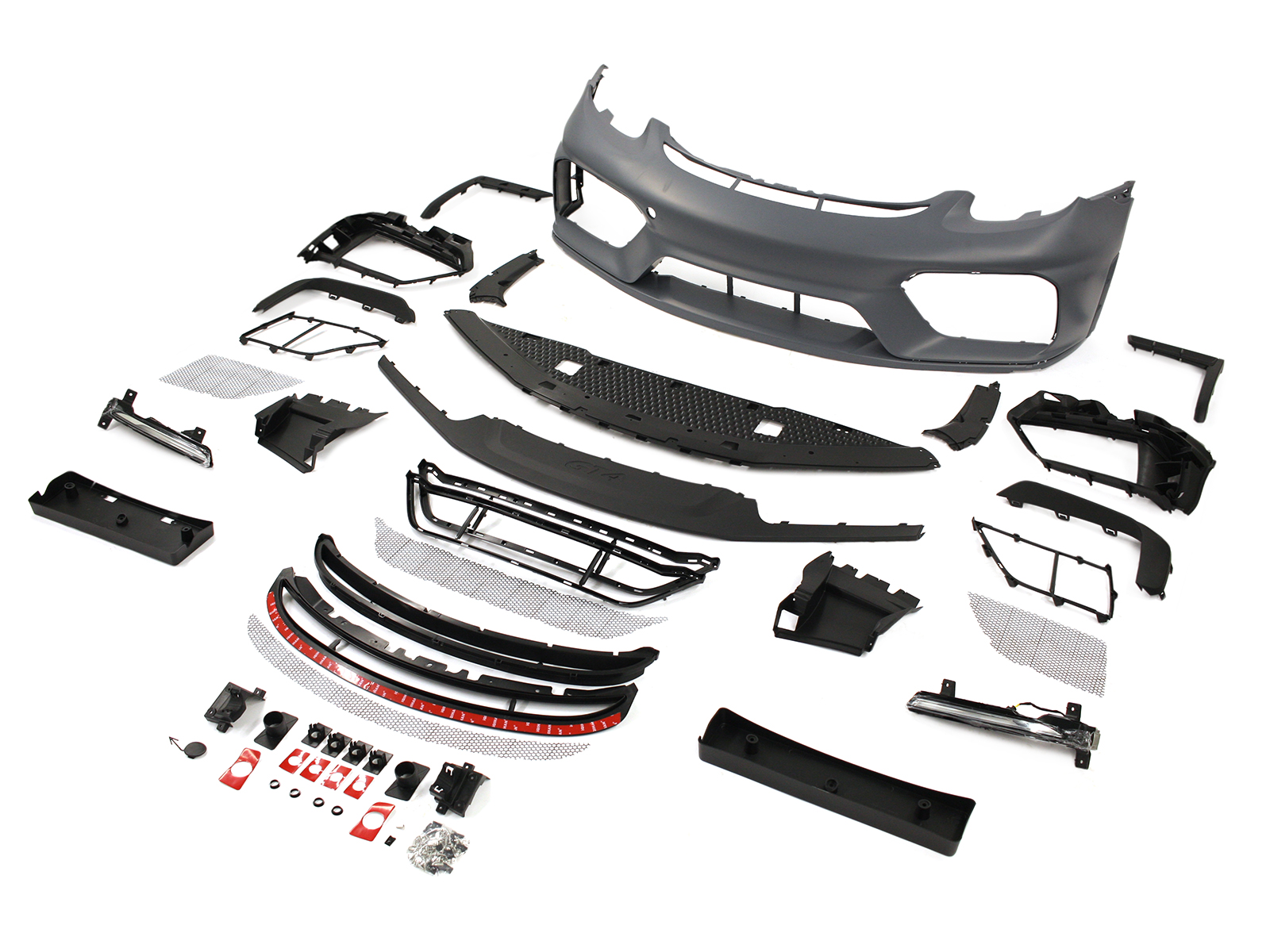 Front bumper kit without headlight washer. Porsche 718 Cayman GT4 / 718 ...