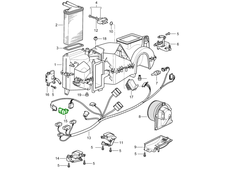 Climate Control Temperature Sensor. Porsche 986 / 987 Boxster / Cayman ...