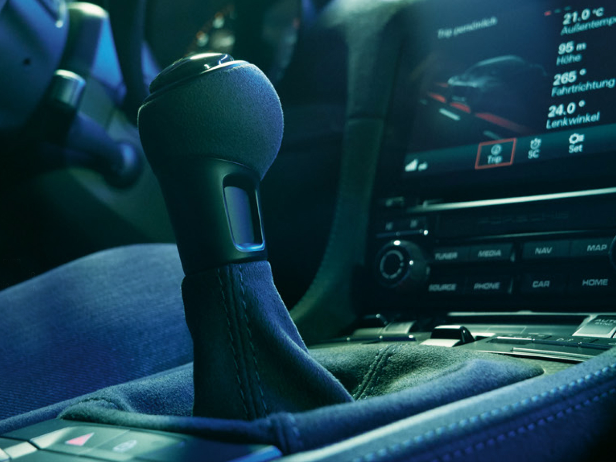 Porsche 982 Cayman GT4 RS PDK Gear Selector lever Leather in Black ...