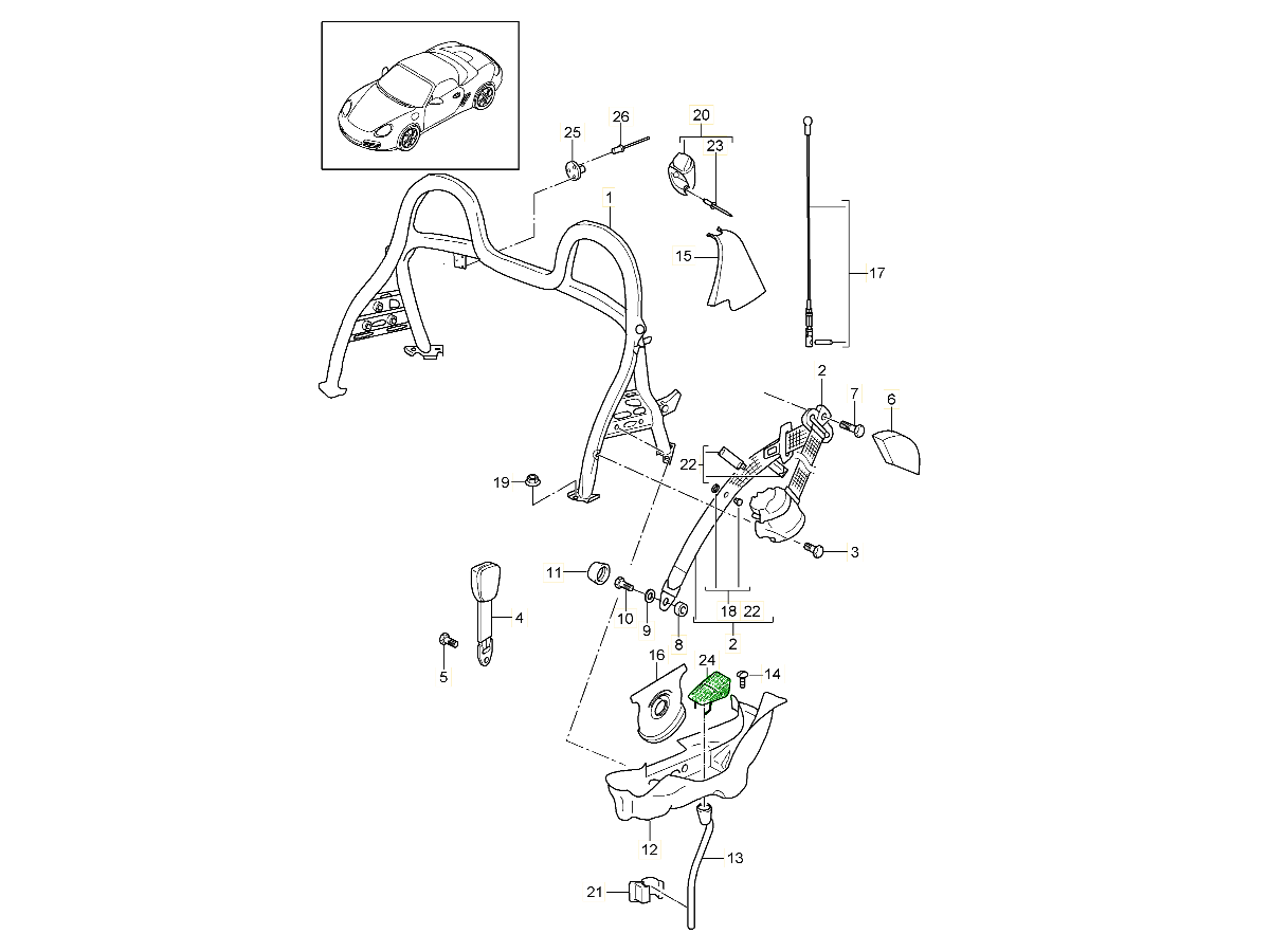 Porsche 986 987 Boxster Filter element for Water collecting tray ...