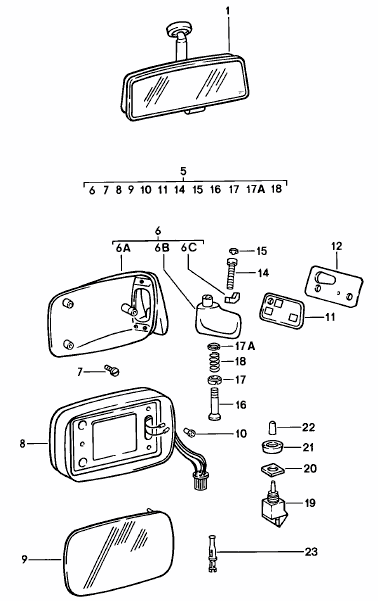 Porsche 964 Door Mirror Base Mounting Piece - 91173126300 | Design 911