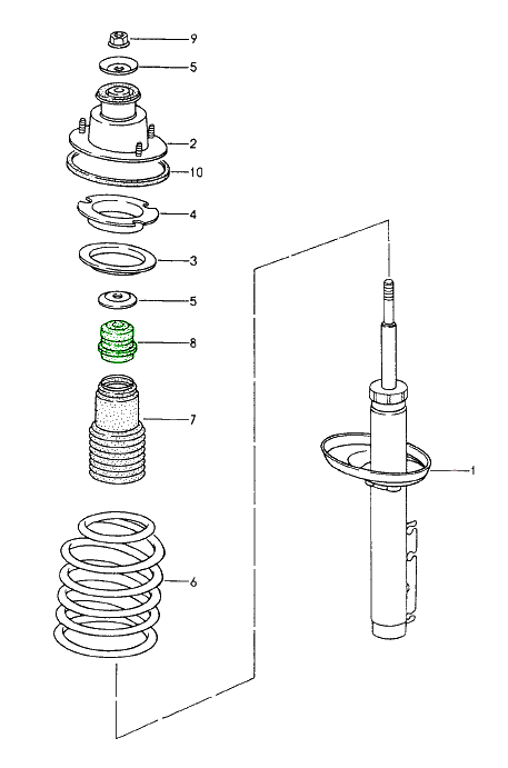 Porsche 986 Boxster 987 Boxster Shock absorber additional spring ...