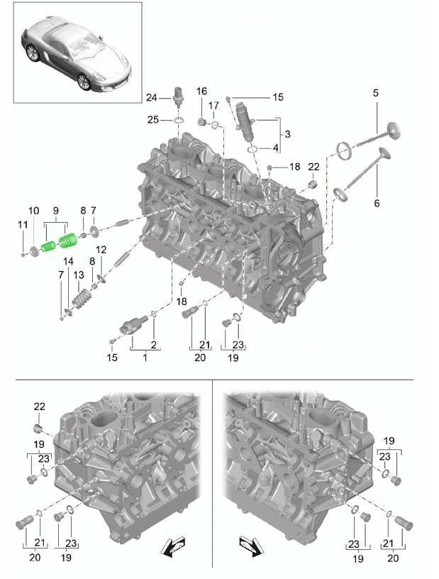 Porsche Boxster Cayman 997 991 Spring valve 9A110511001 - 9A110511001 ...