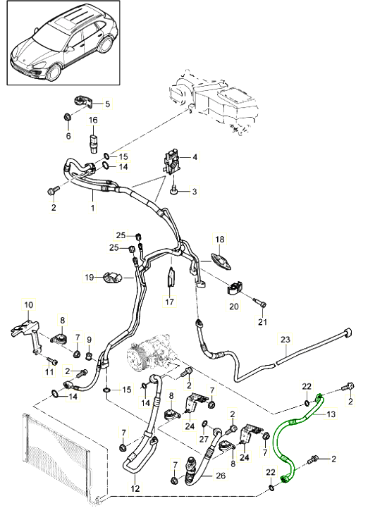 Buy Porsche Cayenne 92A (958) 2010-2017 Air con pipes | Design 911