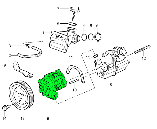 Porsche Power Steering Pump 99631405003 - 99631405003 | Design 911