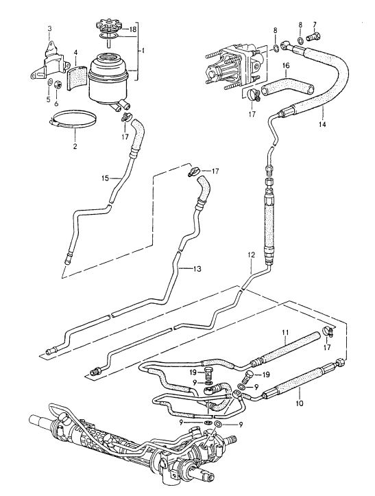 Porsche 964 Power Steering Pump Line 96434744704 - 96434744705 | Design 911