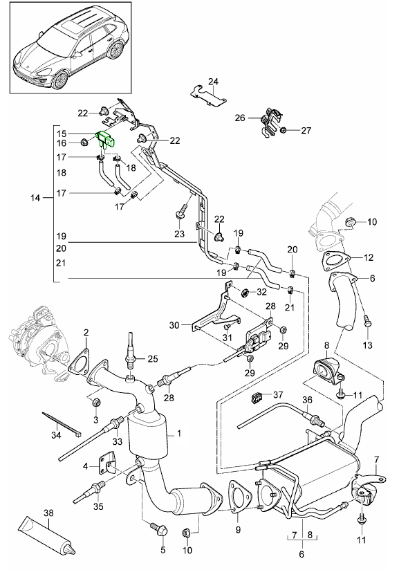 Porsche 958 Cayenne Diesel Pressure sensor 95860615111 - PAB906051B ...
