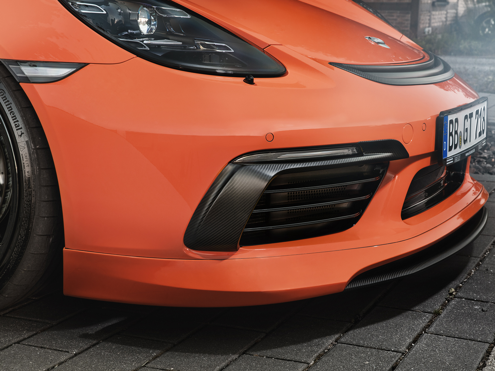 TechArt carbon fibre front bumper grille airblades for Porsche 718 ...