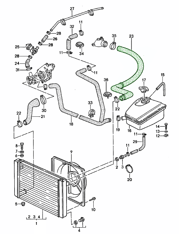 Buy Porsche 968 (1992-1995) 968 3.0L 1992-94 Water / Coolant Hoses ...