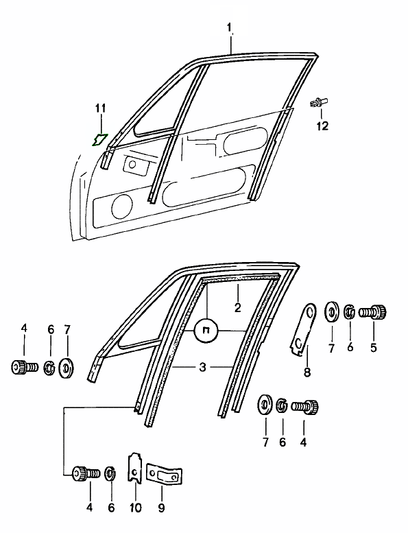 Porsche Door Glass Seals | Design911 Window Rubber Weatherstrips ...