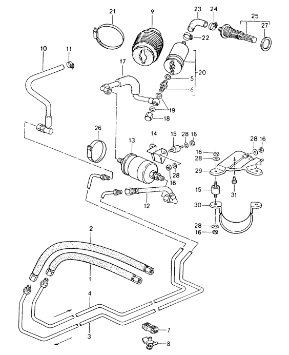 Porsche Fuel Line Rubber Mounting 99959197540 - 99959197540 | Design 911