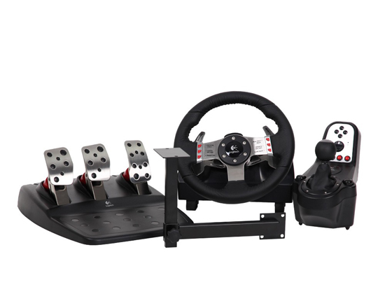 Logitech G27 steering wheel + pedals + gear knob incl. holder ...