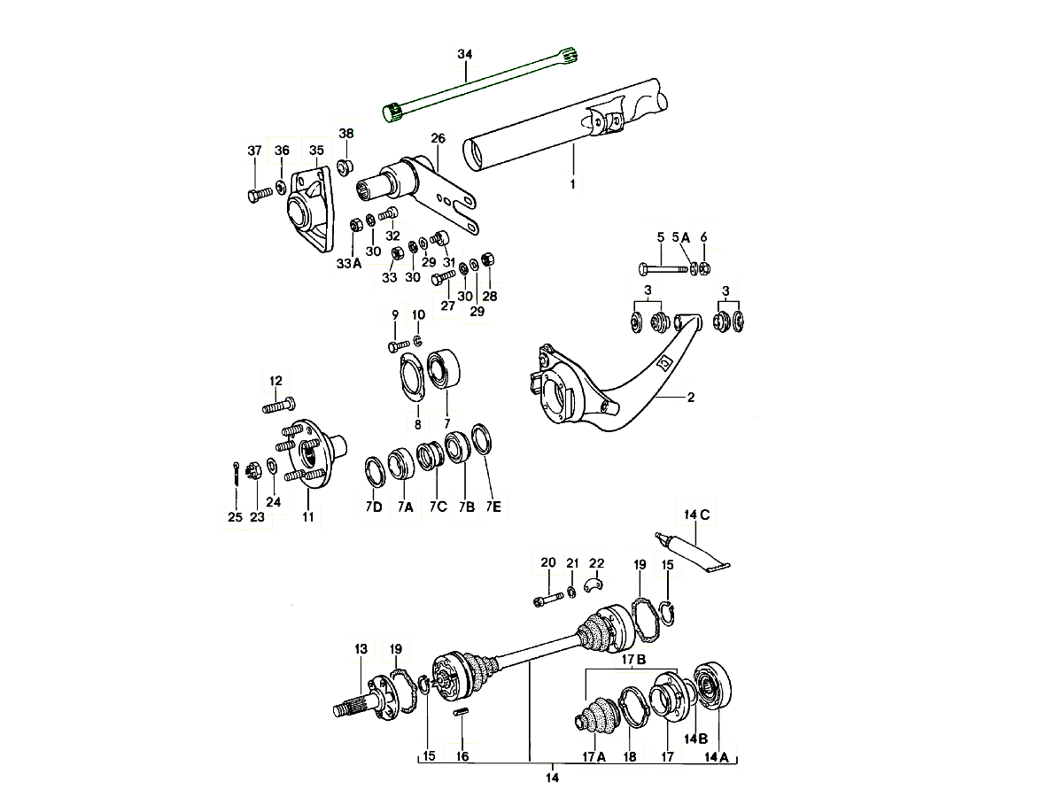 Porsche 911 Torsion bar 24.1mm 91133310116 91133310216 - 91133310116 ...