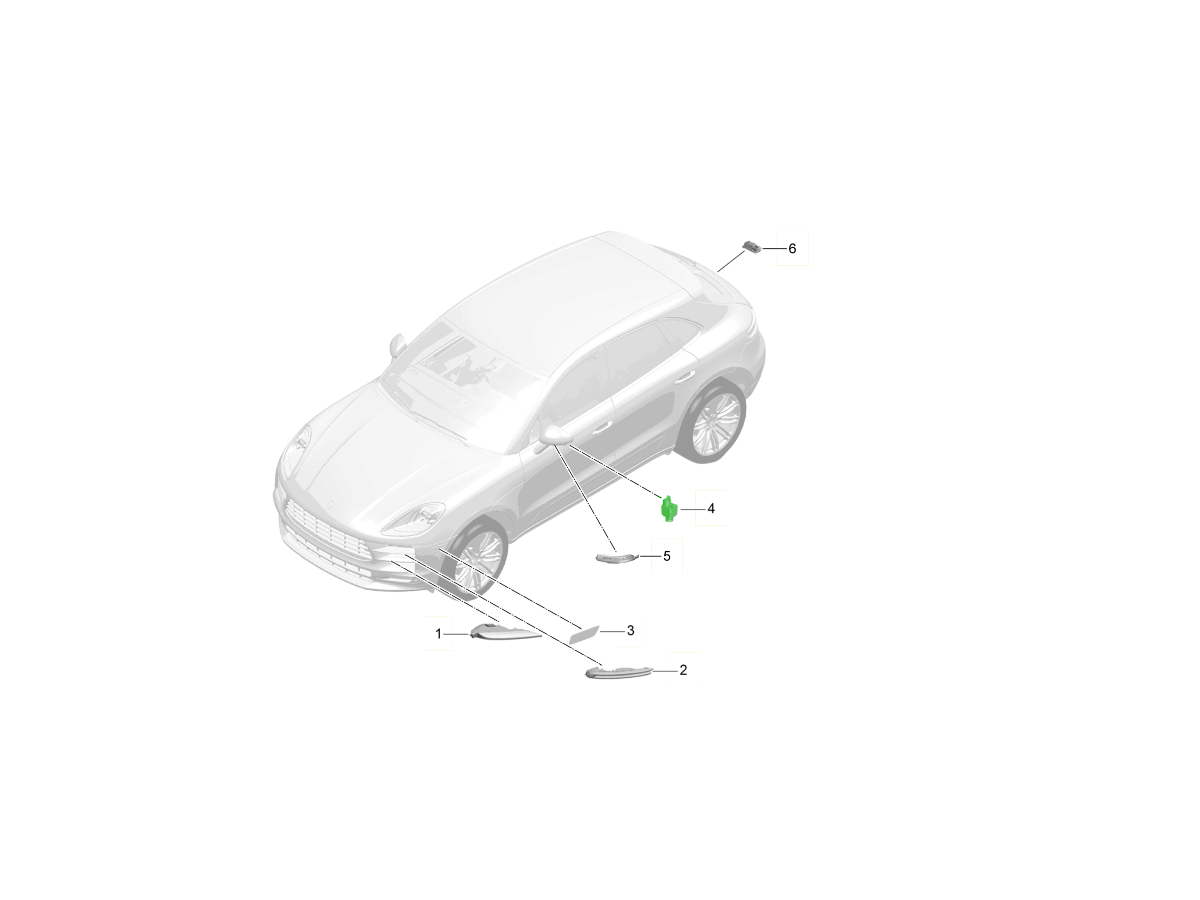 Porsche 95B Macan Door mirror light 95B949133A 95B949134A - 95B949133A ...