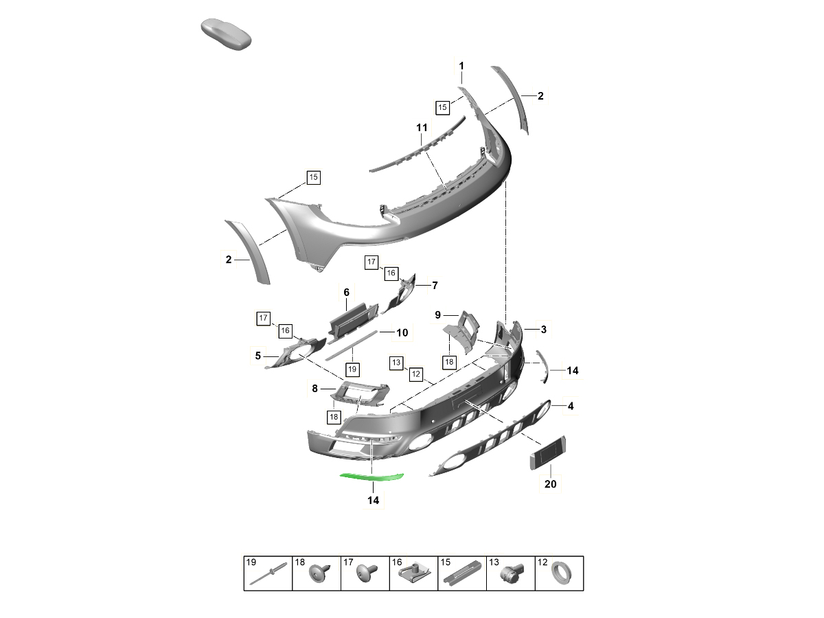 Rear reflector. Porsche 992 - 992945103B | Design 911