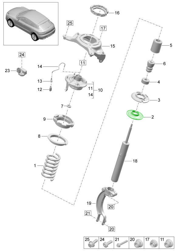 Porsche Macan Shock absorber lower spring 8K0412103C - PAB412103 ...