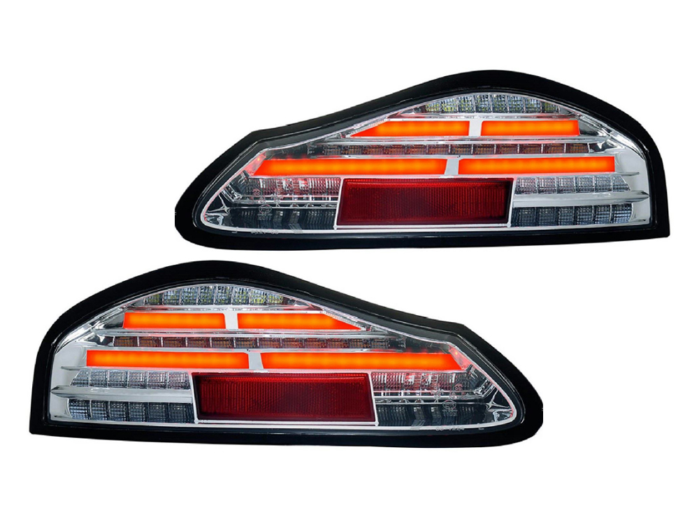 LED Indicator Unit Rear, Black outline with Clear lens. Porsche 986 ...