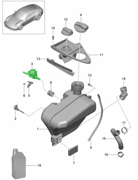 Porsche Water Reservoir Bleeder Valve 7P5121671 - 7P5121671A | Design 911