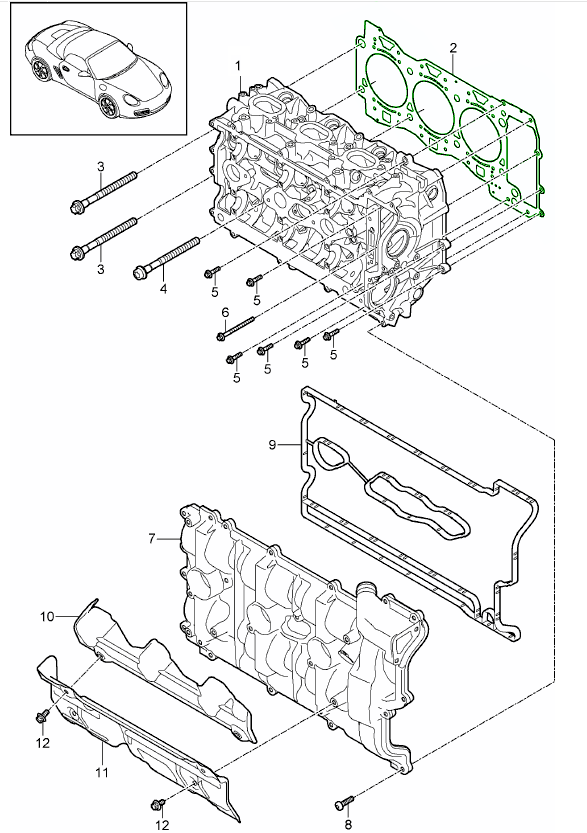 Porsche Cylinder head gasket 9A110414404 9A110414504 - 9A110414504 ...