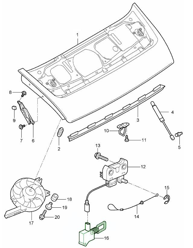 Actuator Lid for Porsche 997 99762411802 - 99762411801 | Design 911