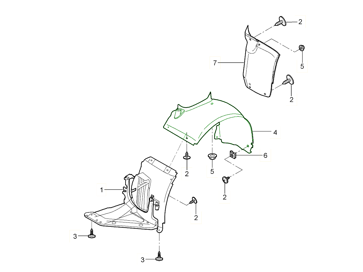 Porsche 987 Boxster Cayman Front wheel arch lining 98750120300 ...