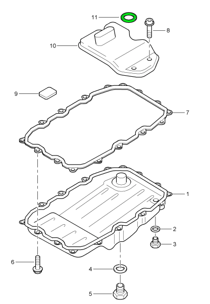 Original Porsche 95532544300 Oil sump gasket for Porsche 955 Cayenne ...