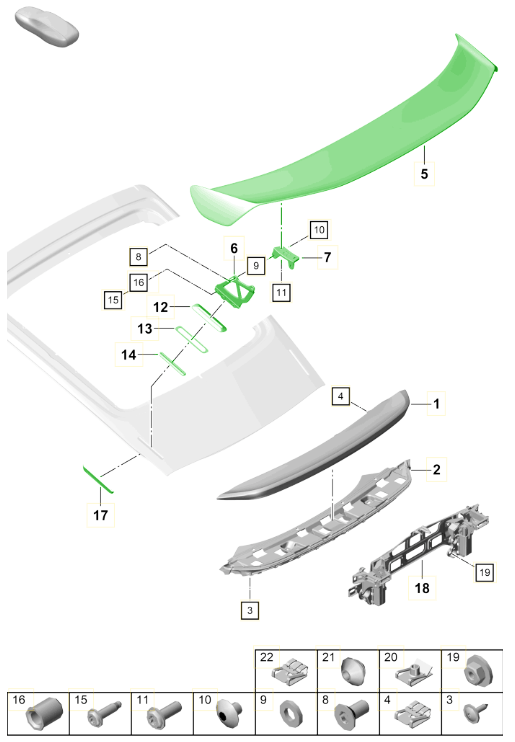 Rear wing spoiler kit. Porsche 718 (982) Cayman GT4 - GT4OEWING ...