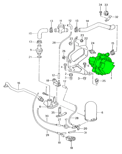 Porsche 986 Boxster 996 Air pump 99660510401 99660510400 - 99660510401/ ...