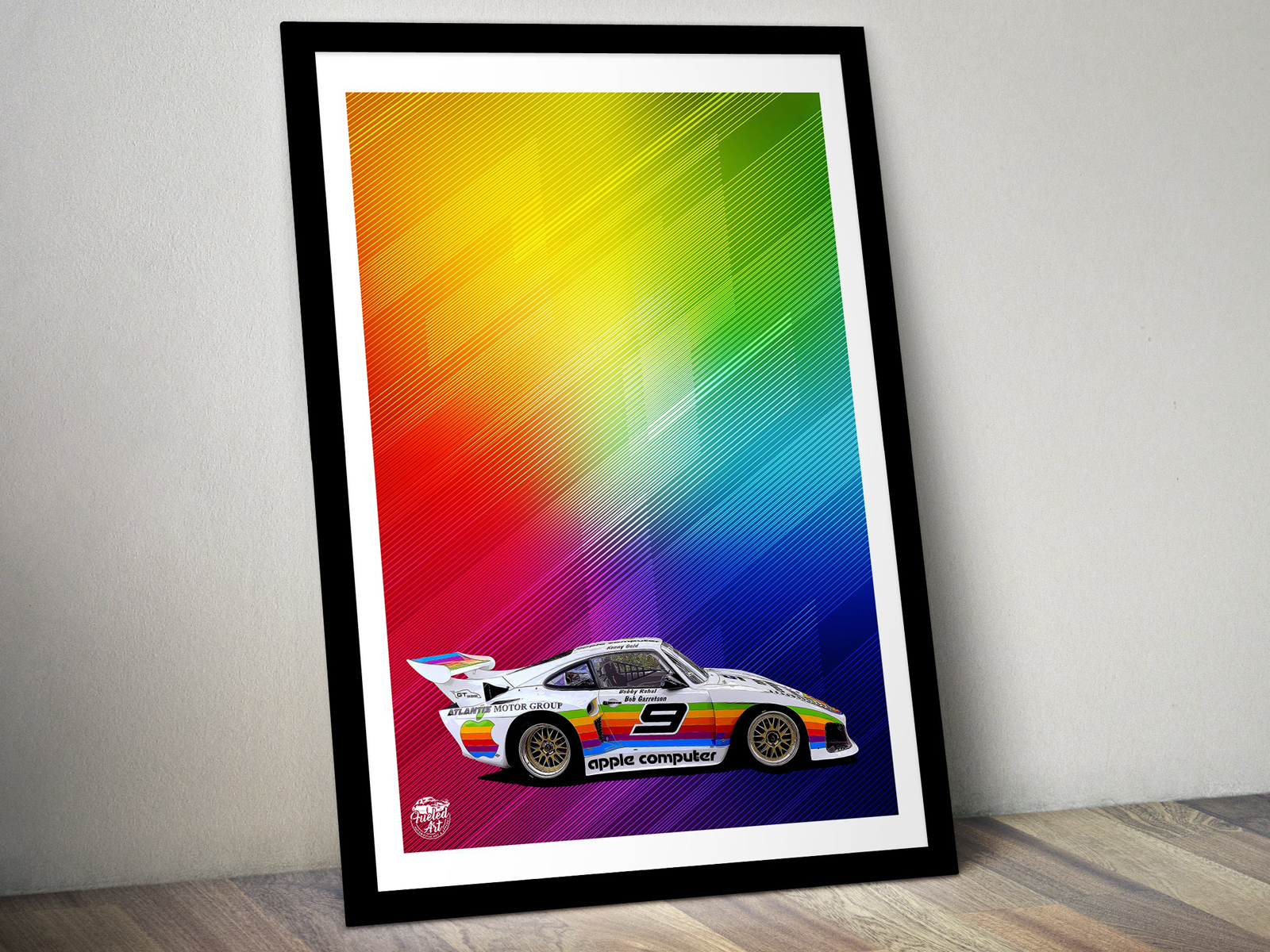 Porsche 935 Apple livery Le Mans poster in Black frame Fueled.Art ...